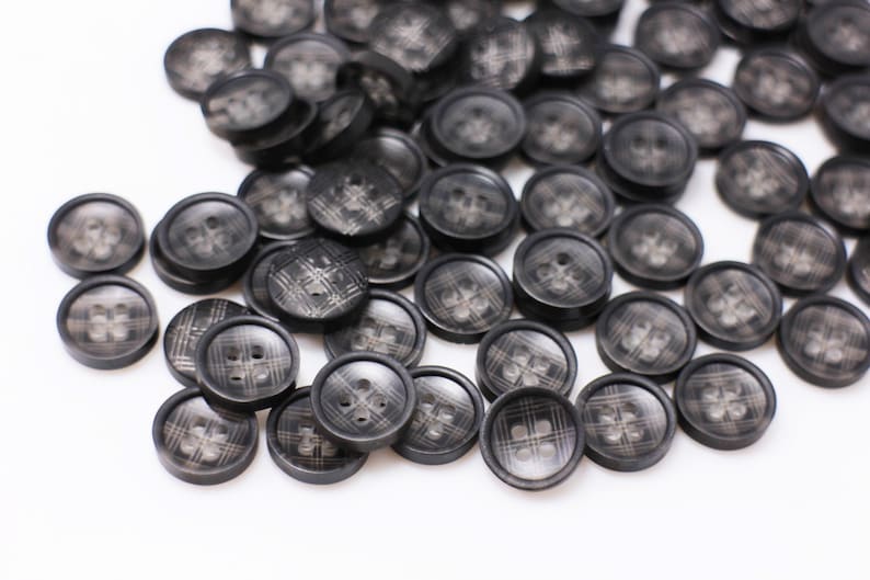 Black Check Buttons Semi-transparent Buttons Pattern - Etsy