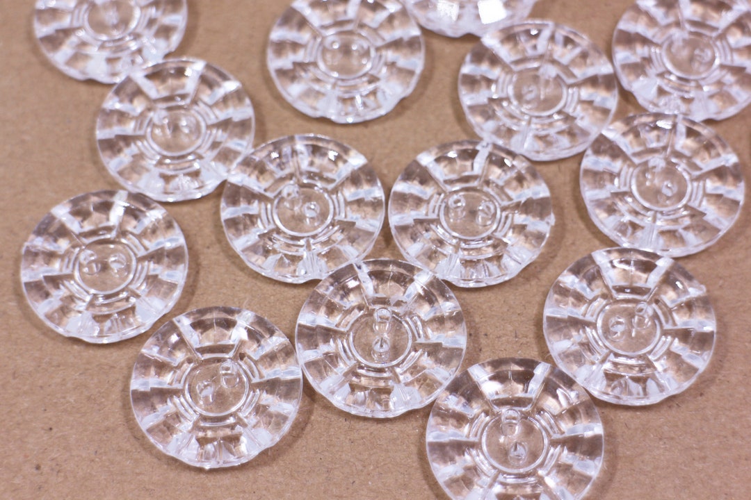 Clear Acrylic Buttons, Transparent, Two Holes, for Sewing Wedding Dress ...