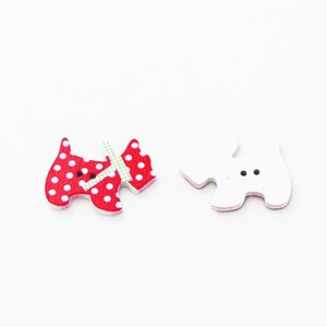 Dog Wooden Button, Children Button, Baby Button, Puppy Button, Polka ...