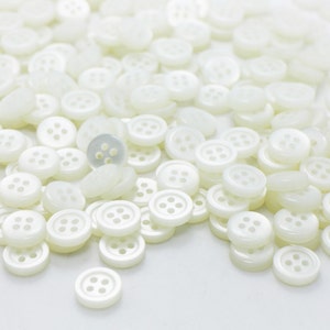 Cream White Button, Pearl Baby Children Button,four Holes Sew Through ...
