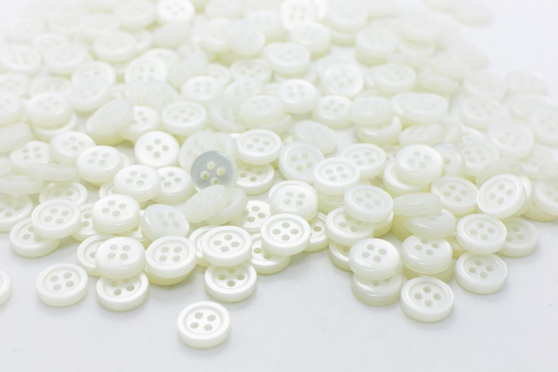 Cream White Button Pearl Baby Children Buttonfour Holes Sew | Etsy