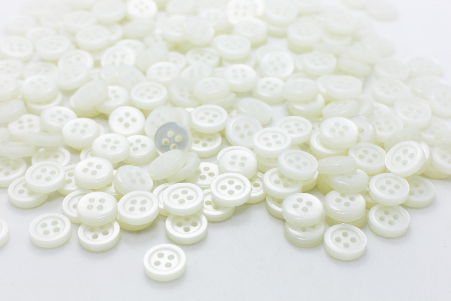 Cream White Button Pearl Baby Children Buttonfour Holes Sew | Etsy