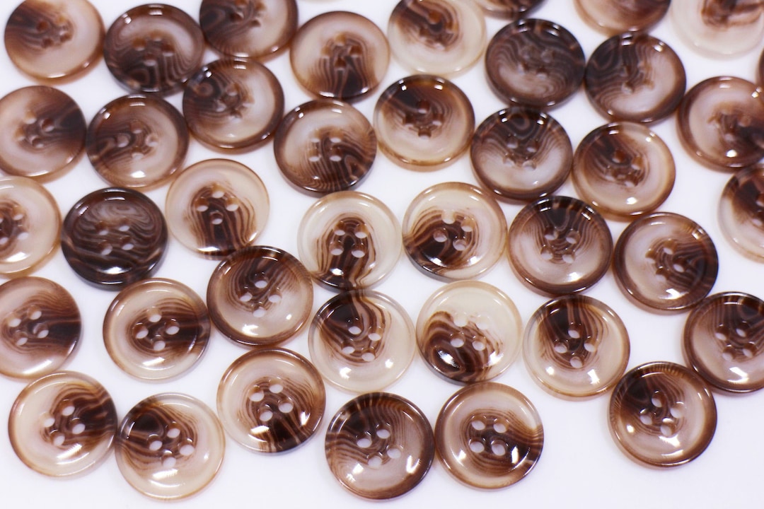Brown Marble Pattern Buttons, Transparent Clear, for Sewing Businese ...