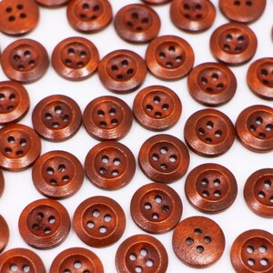 Small Wooden Buttons, Red Brown, Dark Brown, Light Brown, Wood Sewing ...