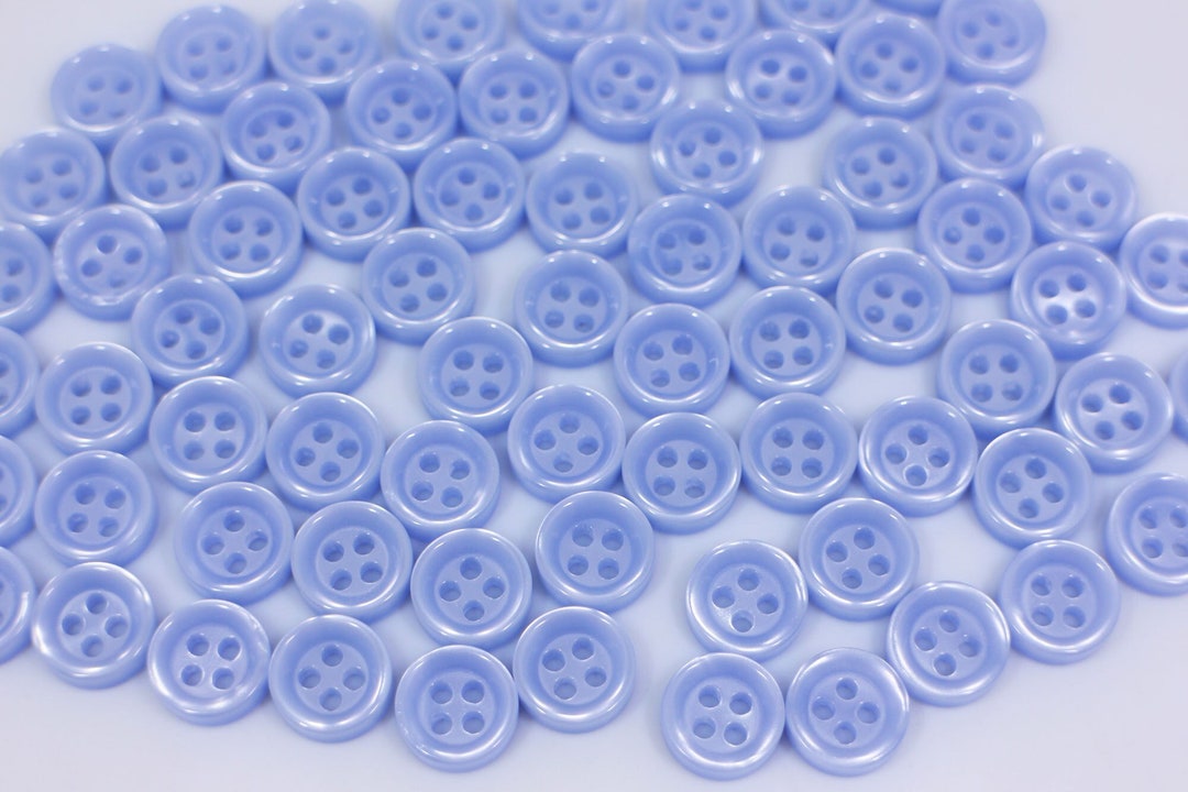 Light Blue Button, Four Holes, for Sewing Shirt Blouse Pajama, 10mm, 0 ...