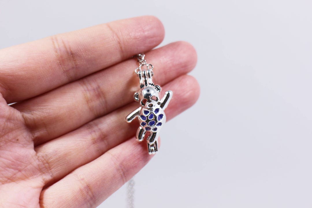 Bear Essential Oils Necklace, Animal Shape, Sterling S925 Silver Chain ...