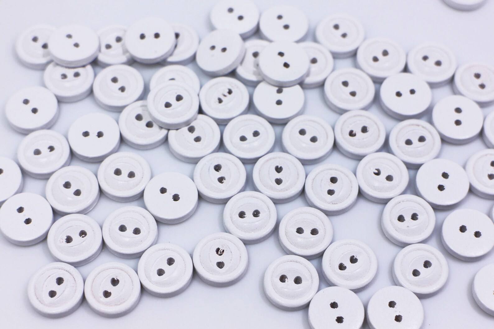 Small White Wooden Button Mini Wood Buttons Two Holes Wood - Etsy