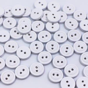 Small White Wooden Button, Mini Wood Buttons, Two Holes Wood Buttons ...