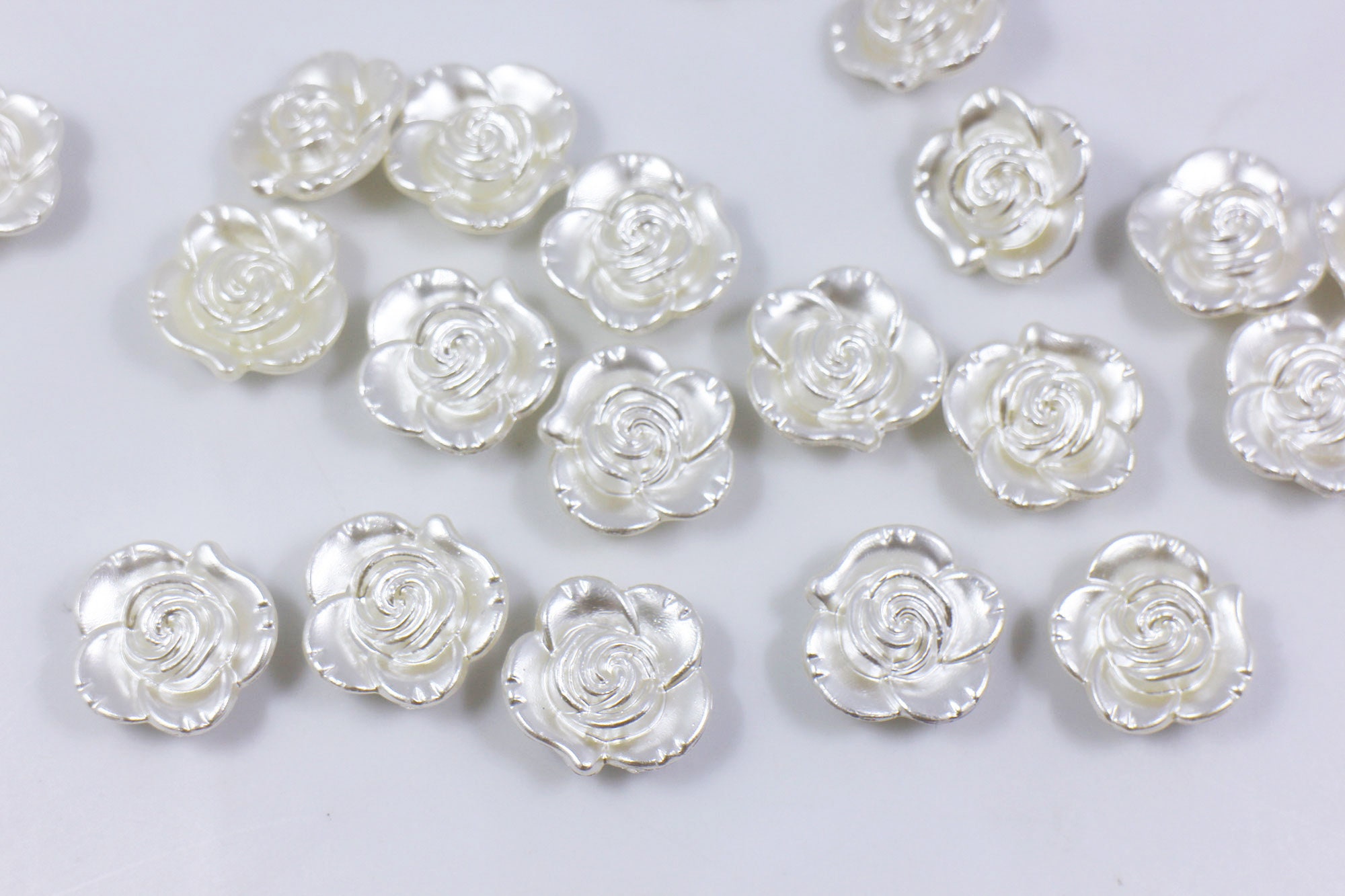 Pearl White Rose Shank Buttons Roses Shanks Flower-shape - Etsy UK