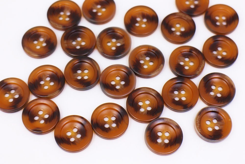 Brown Marble Pattern Buttons Four Holes Buttons Rasied Edge - Etsy