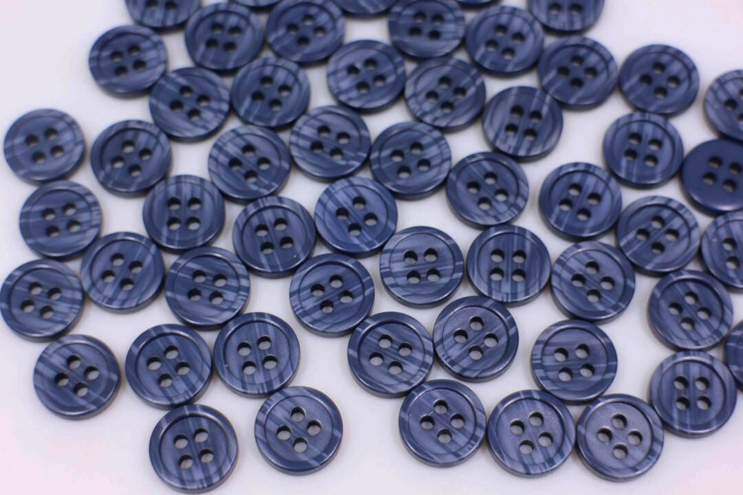 Dark Blue Striped Pattern Button, for Business Shirt, Four Holes ...
