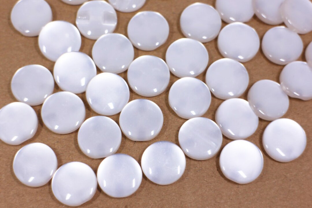 White Shank Buttons, Bean Shaped Button, Back Holes Button, Shirt ...