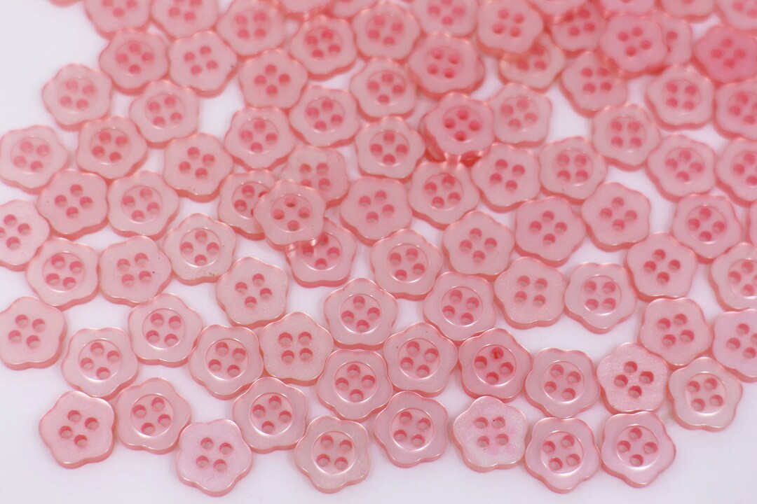 Pink Flower Button, Floral Shaped, Small Size, Flower Shaped, Four ...