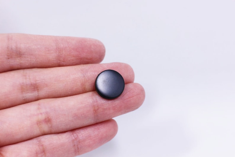 Matte Black Metal Snap Buttons, Flat Top, Round, Upholstery, Model 633 ...