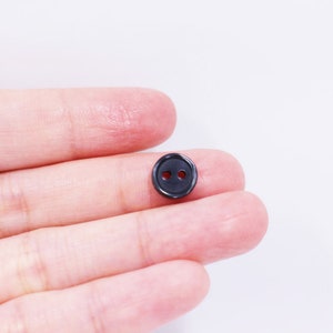 Tiny Black Buttons, Mini Extra Small Size, Raised Edge, Two Hole, for ...