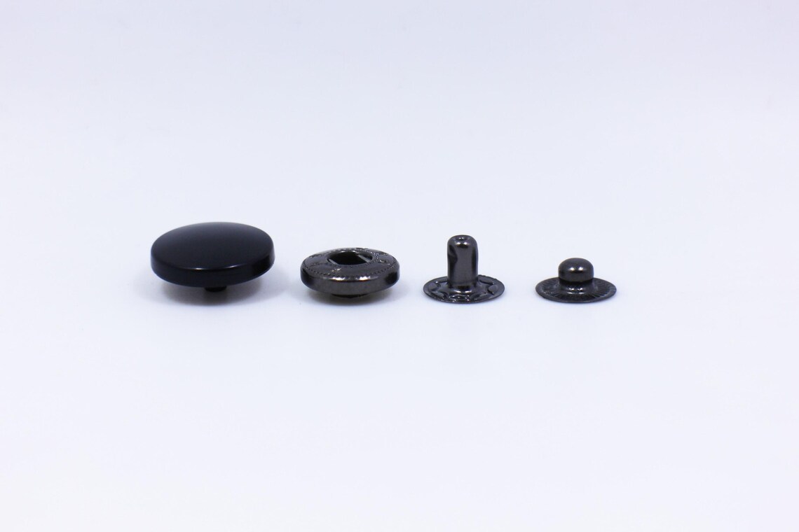 Black Metal Snap Buttons, Curve Top, Upholstery Supplies, Model 633 ...
