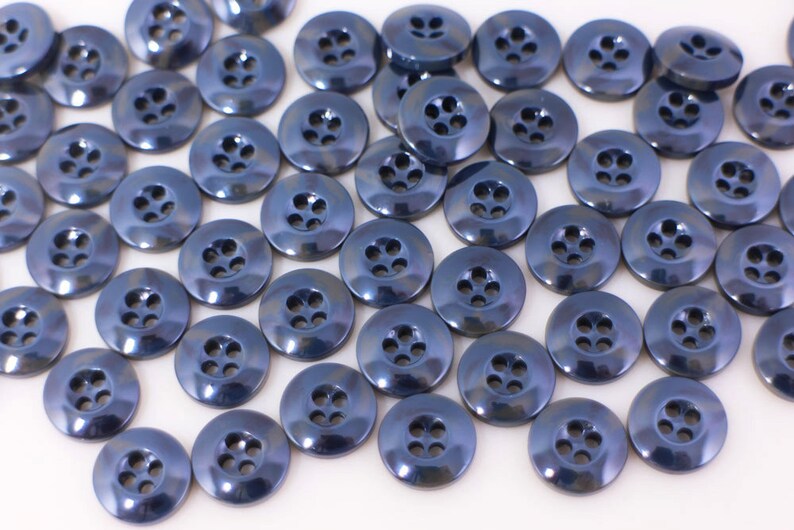 Dark Blue Buttons, Wide Edge, Dark Blue Color, Four Holes, Pattern, for ...