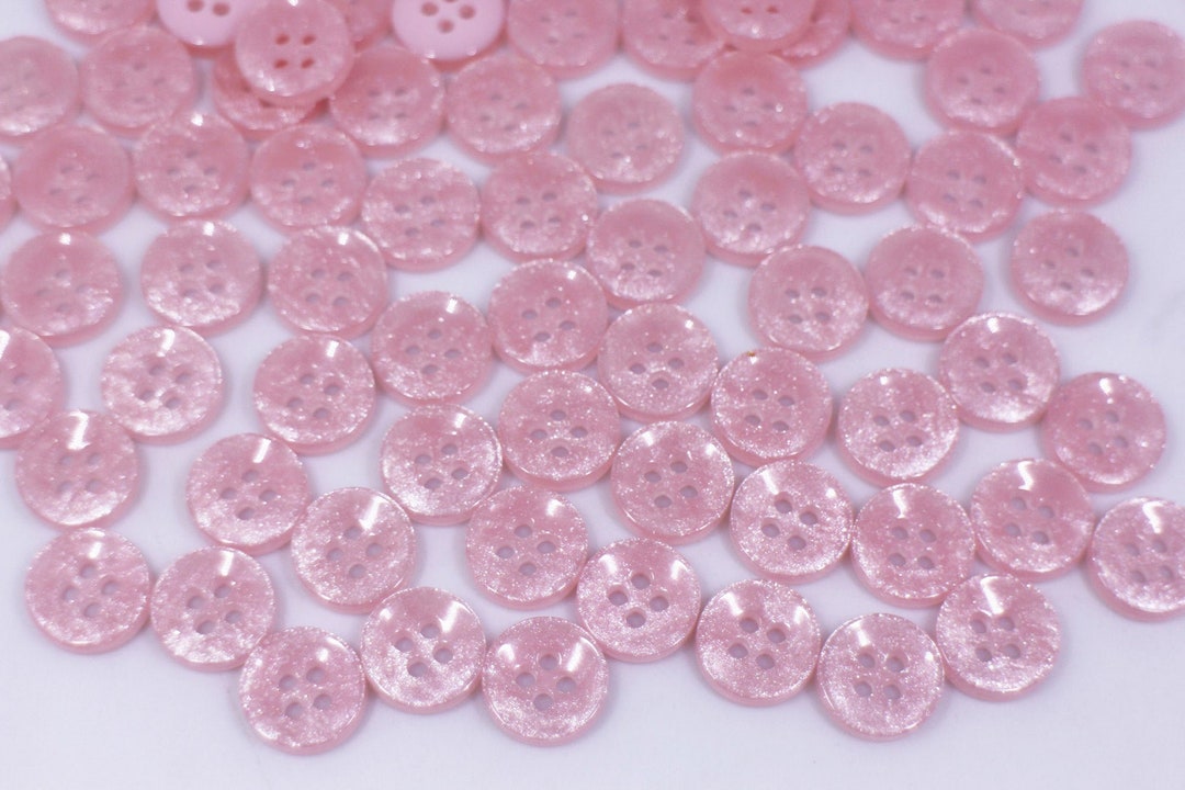 Light Pink Glitter Button, Four Holes Resin Button, Cute Shiny Button ...