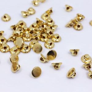 Gold Metal Shank Buttons, Golden Color, Small Size, Flat Top, for ...