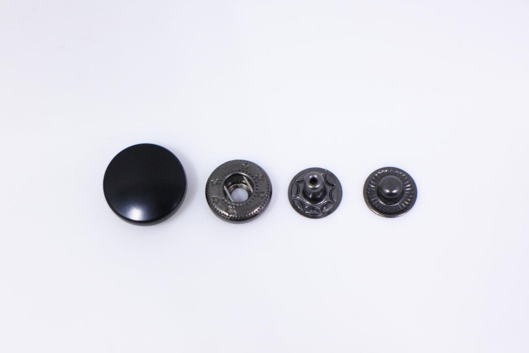 Black Metal Snap Buttons, Curve Top, Upholstery Supplies, Model 633 ...