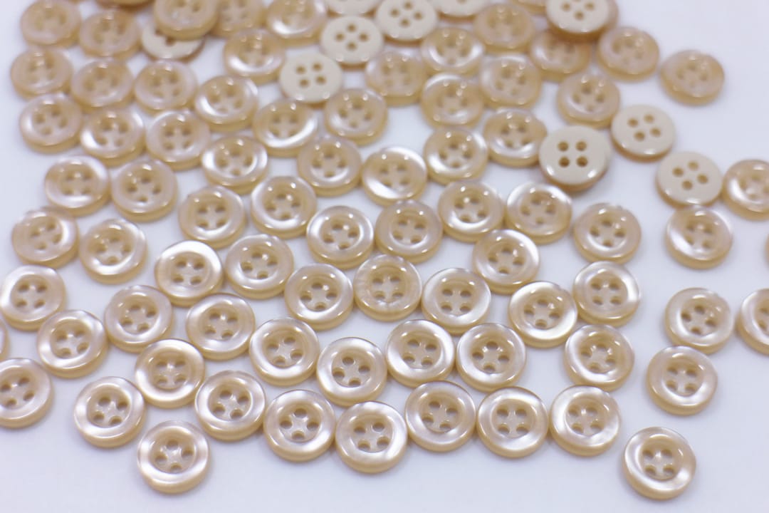 Tiny Khaki Buttons, Extra Small Mini Size, Shiny, Light Brown Color ...