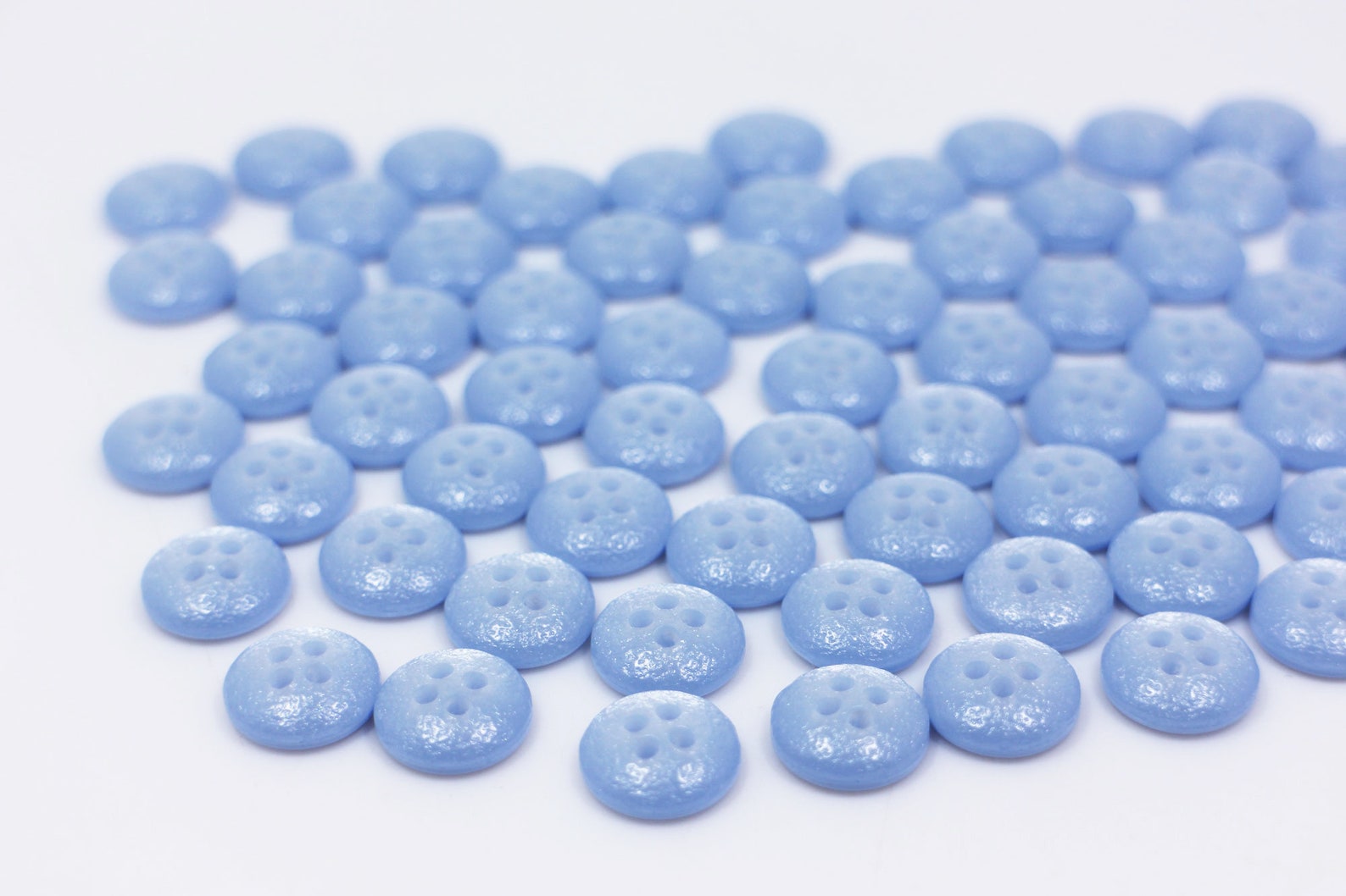 Shiny Light Blue Button Pastel Blue Textured Button Four | Etsy