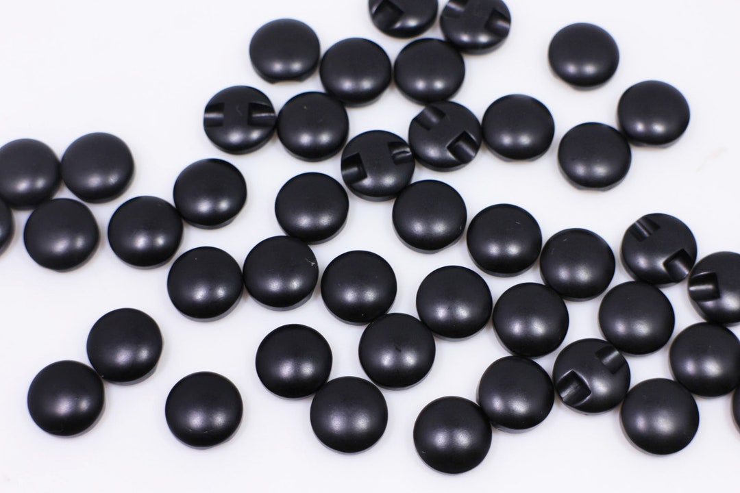 Matte Black Shank Buttons, Tunnel Shank, Round Bean Shaped, Animal Eyes ...