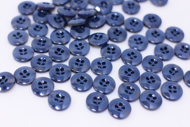 Dark Blue Buttons, Wide Edge, Dark Blue Color, Four Holes, Pattern, for ...