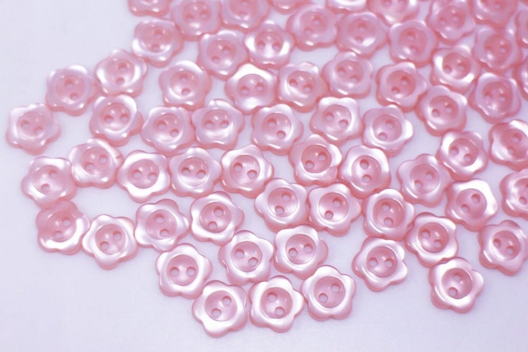 Pink Flower Button, Light Pink Color, Floral Shaped, Two Holes, for ...