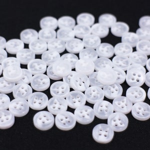 White Marble Pattern Buttons, Resin Buttons, Small Retro Four Holes ...