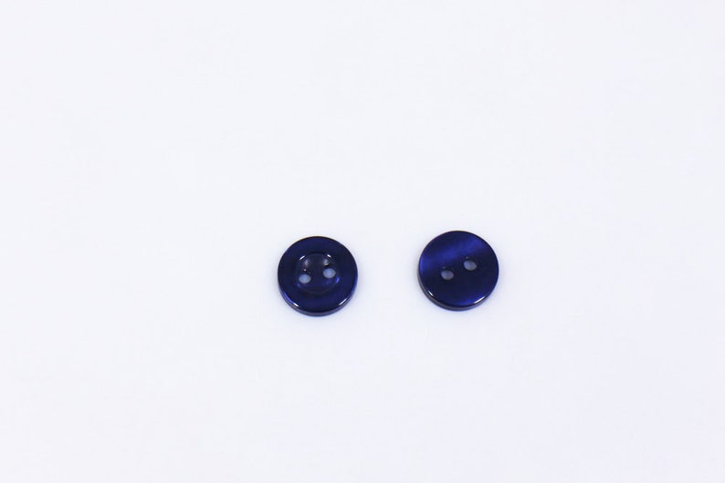 Dark Blue Two Holes Buttons Wide Edge Buttons Shiny Blue - Etsy