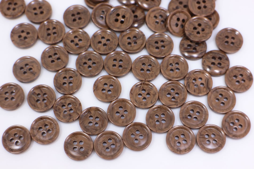 Brown Wood Pattern Button, Wooden Print, Made of Resin, Retro Style ...