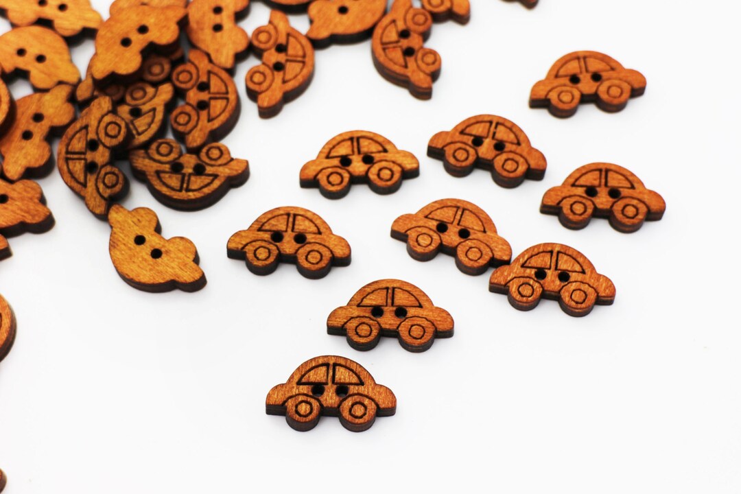 Toy Car Wooden Button, Children Button, Baby Button, Cartoon Wood ...