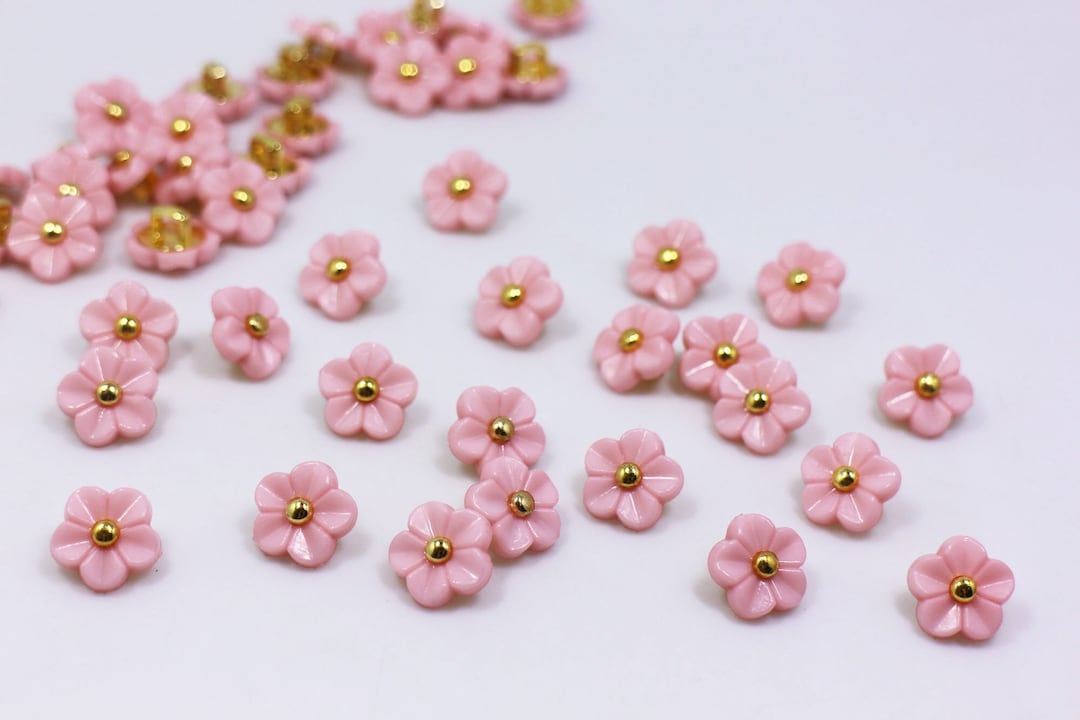 Pink Flower Buttons, Japanese Sakura Flower, Floral Shaped, Pink and ...