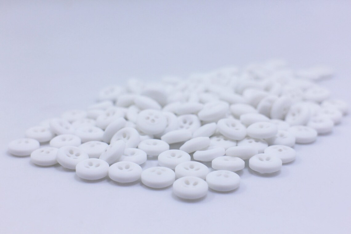 Tiny Matte White Buttons Bowl Shaped Buttons Resin Buttons - Etsy