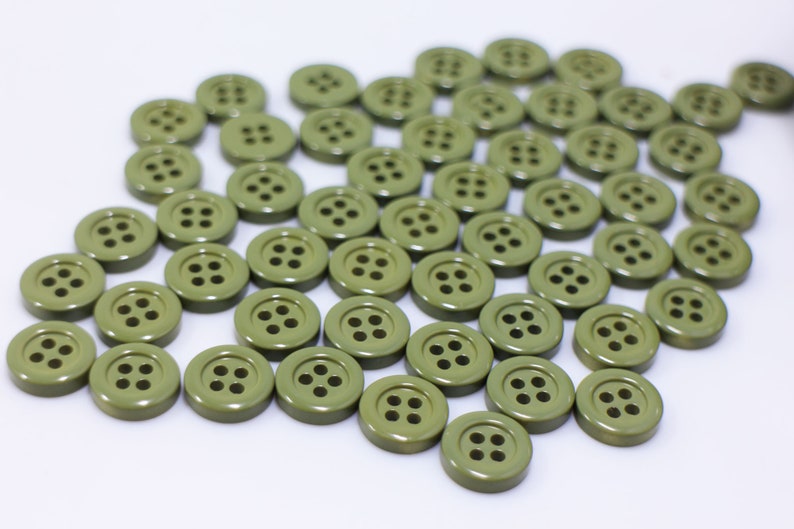 Army Green Buttons Dark Green Color Glossy Finish Four - Etsy