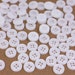 Frosted White Buttons, Wide Edge, for Sewing Blouse Shirt Pajamas, Four ...
