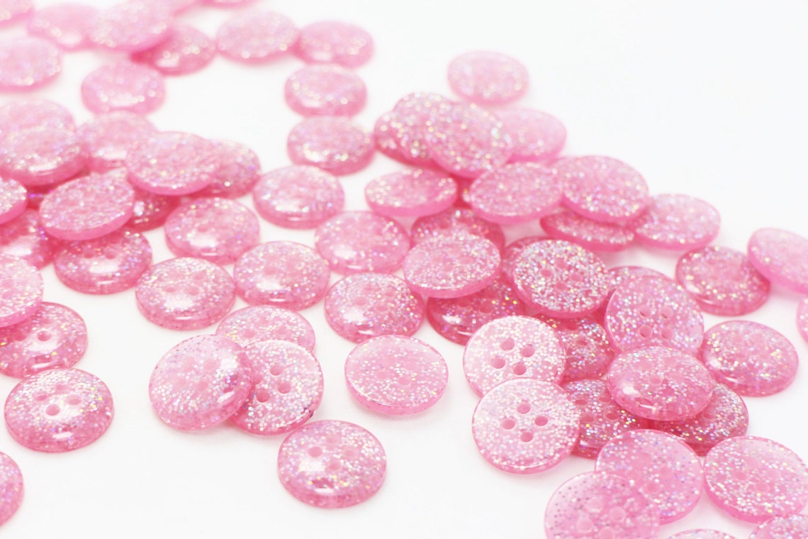 Light Pink Glitter Shimmer Button, Pastel Pink, Baby Children Buttons ...