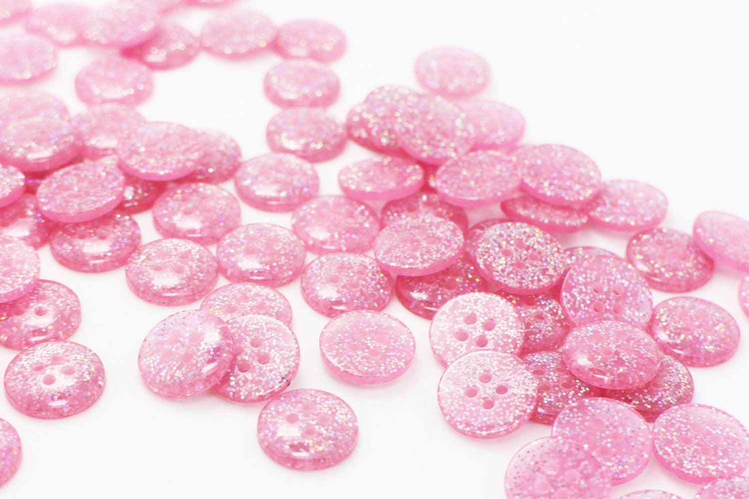 Light Pink Glitter Shimmer Button, Pastel Pink, Baby Children Buttons ...