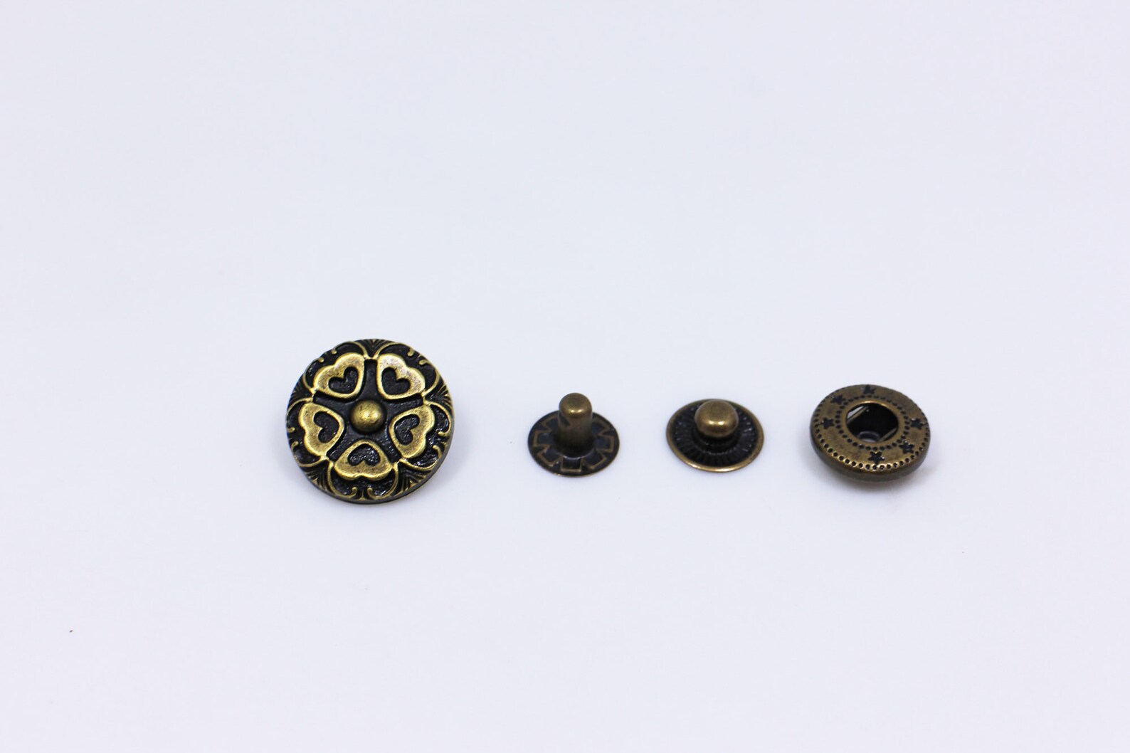 Flower Snap Fastener Floral Shape Snap Button Antique Bronze - Etsy