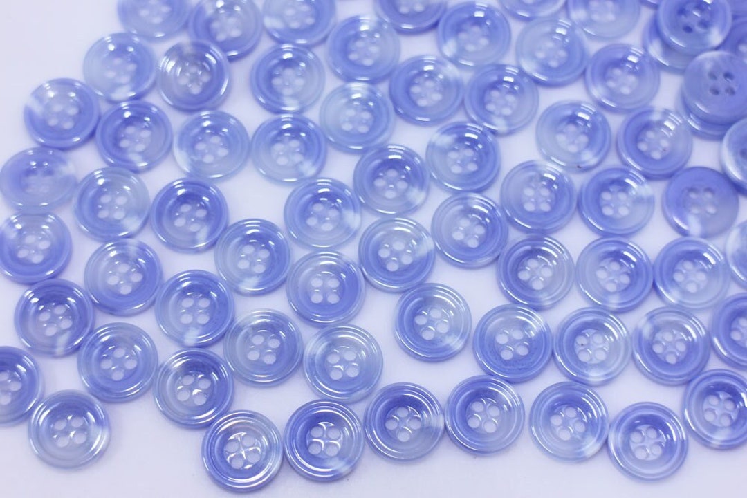 Light Blue Buttons, Marble Pattern, Glossy Finish, Four Holes, for ...