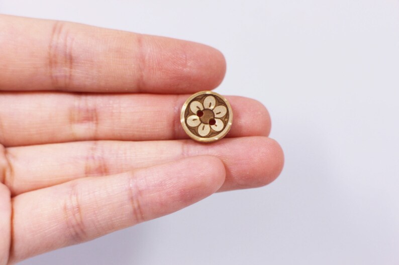 Flower Coconut Shell Buttons Floral Button Small Coconut | Etsy