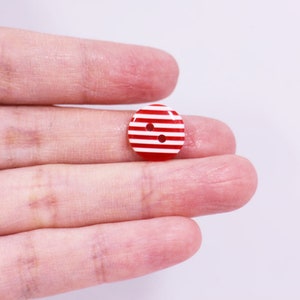 Red Striped Button, Red and White Color, Two Holes, Smooth Edge, for ...