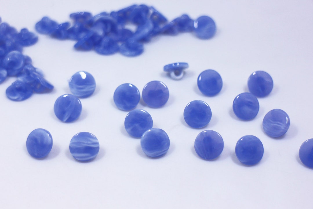 Blue Marble Pattern Shank Buttons, Round Flat Top Shape, Made of ...