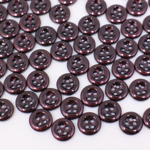 Dark Red Buttons, Small Size, Metallic Finish, Raised Edge, Made of ...