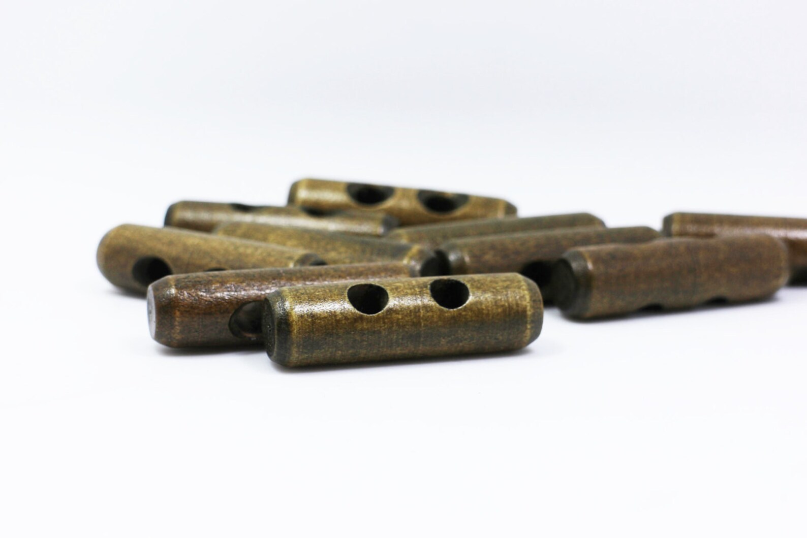 Dark Brown Wooden Toggle Button Toggles Two Holes Toggles | Etsy