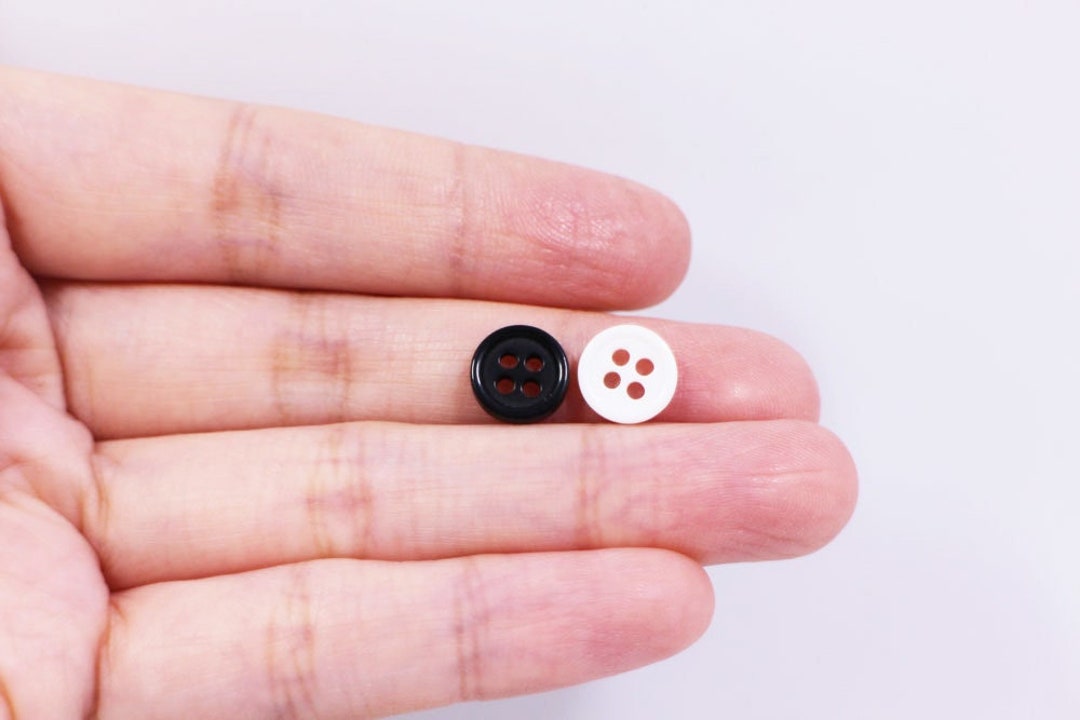 Tiny Black Buttons, Black or White Color, Mini Extra Small Size, Raised ...