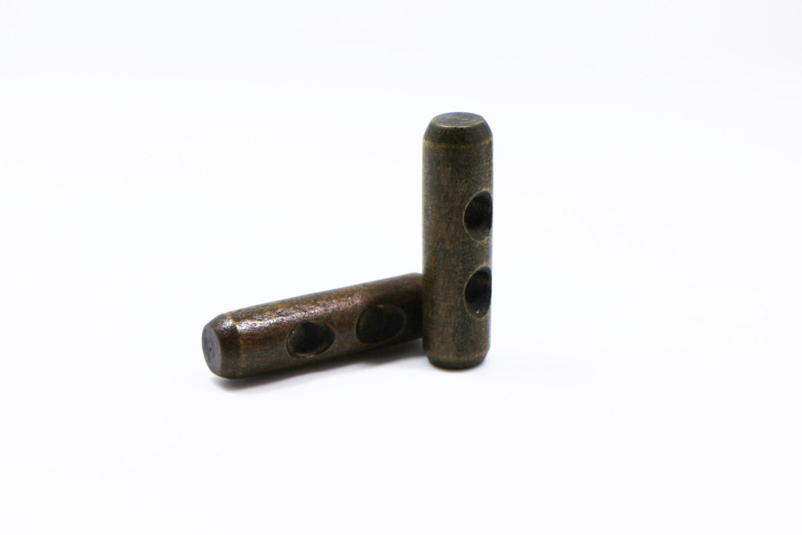 Dark Brown Wooden Toggle Button Toggles Two Holes Toggles - Etsy