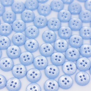 Shiny Light Blue Button Pastel Blue Color Textured Four - Etsy