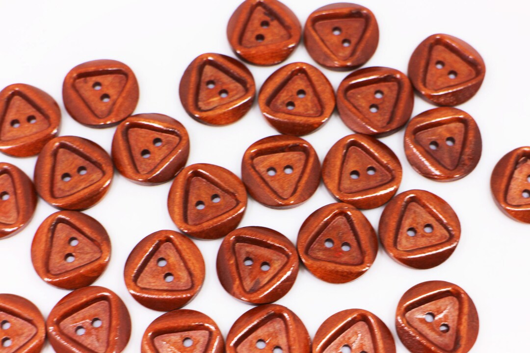 Triangle Cut Out Wooden Buttons, 20mm, 0.78inch, Mediu, Size, Red Brown ...